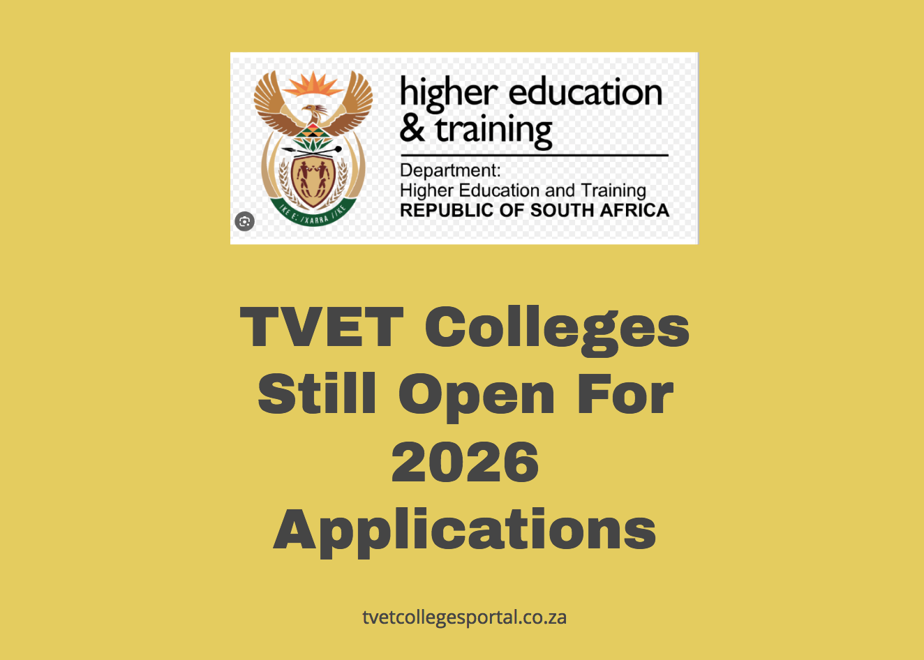 TVET Colleges Still Open For 2026 Applications - TVET Colleges
